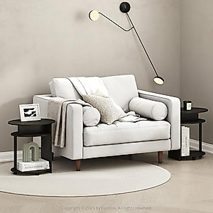 Furinno JAYA Simple Design Oval End Table Set of 2, Walnut,