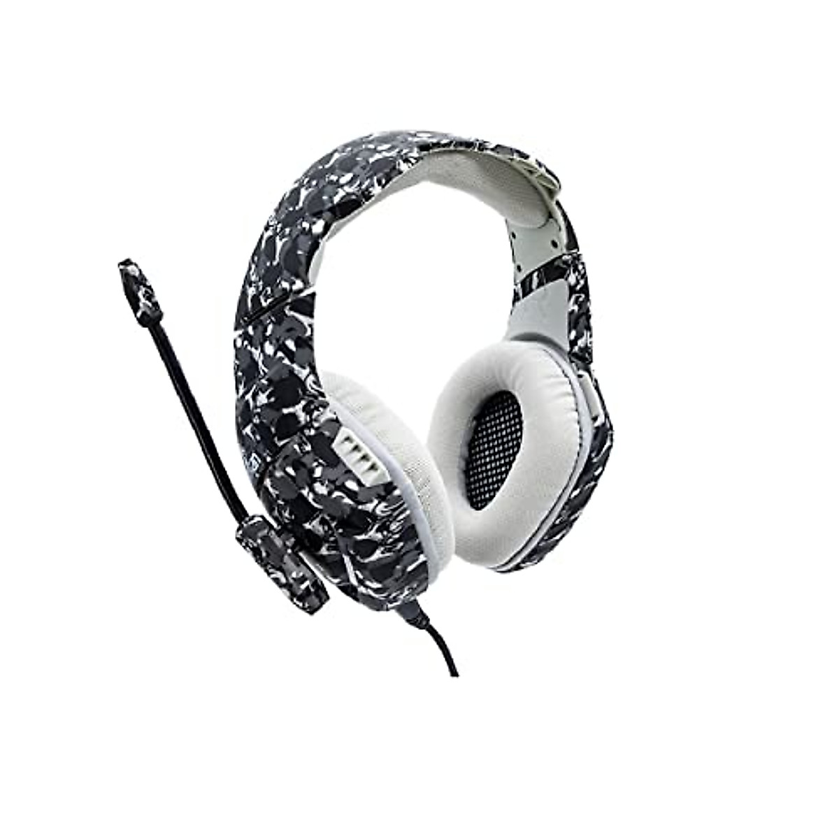 YEYIAN Force Stereo Gaming Headset Mic, Noise Cancelling Over Ear Microphone Headphones, Bass Surround, Soft Earmuffs, Compatible with PS4 Xbox One PS5 Nintendo Controller PC Laptop Games, Winter Camo
