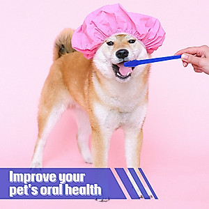 100 Pieces Dog Toothbrush Kit Set Double-Headed Toothbrush Long Handle Tooth Brush Soft Bristle Pet Tooth Brush for Small Medium Large Pet Cat Teeth Cleaning Set