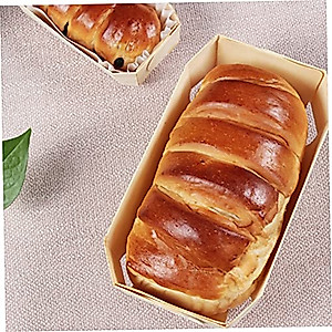 Cabilock 10pcs Wooden Toast Box Toaster Oven Pan Disposable Baking Pan Donut Mold Paper Bread Pan Baking Dishes for Oven Wood Loaf Pan Practical Toast Trays Non-stick Toast Plates Rectangle