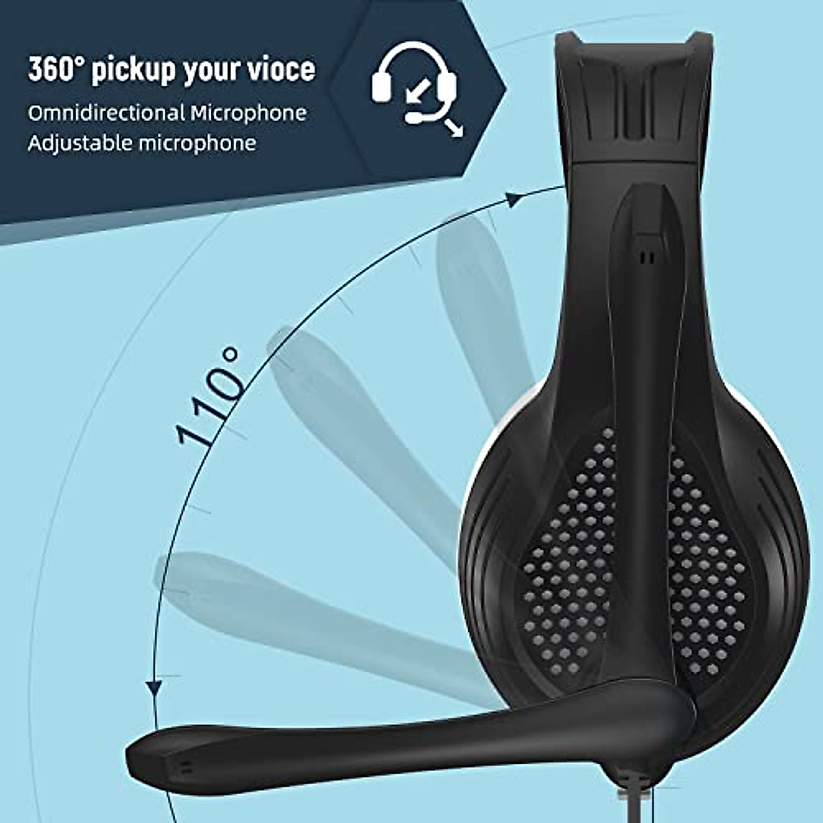 Gaming Headsets PS5/PS4 Headset with Mic Noise Cancelling Headphone with Microphone Wired Headphones for PC/Xbox(Black)