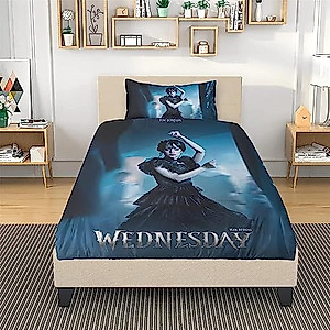 yasedse Wednesday TV Girl Bedding Sets,Ultra Soft Microfiber Microfiber Duvet Cover Set 3 Pieces with 1 Duvet Cover + 2 Pillowcases,Beding Set