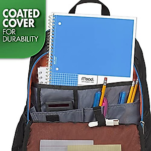 Mead Spiral Notebook, 1-Subject, Graph Ruled Paper, 7-1/2" x 10-1/2", 100 Sheets, Black (05676AA5)