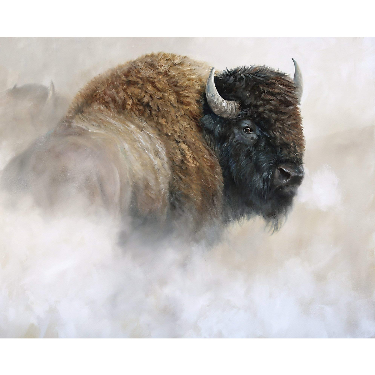 DAVID TEXTILES Large Panel of Buffalo Bull Cotton Fabric