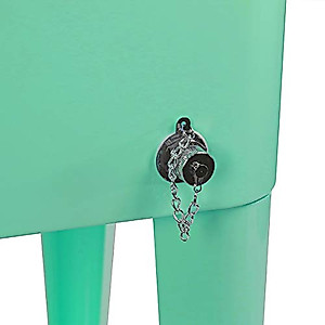 HomeAesthetics 80 Qt. Retro Rolling Cooler Ice Chest Cart with Shelf & Bottle Opener - Seafoam, Great for Outdoors, Patios, Decks, Parties, Backyards, Bars