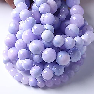 10mm 36pcs Natural Galaxy Purple Persian Jades Stone Beads for Jewelry Making Round Loose Beads DIY Bracelet 15" Energy Healing Power Stone Beads(10mm, Galaxy Starry Purple Jade)