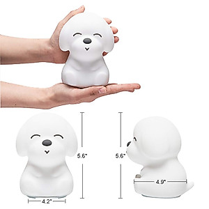 Kids Night Light, Remote Control Soft Silicone Puppy Dog Night Lamp Baby Nursery Night Lights Rechargeable, Color Changing Bedside Night Light for Children Infant Toddler Teen Girls Boys with Timer