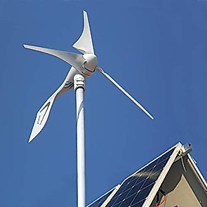 Pikasola Wind Turbine Generator 400W 12V with 3 Blade 2.5m/s Low Wind Speed Starting Wind Turbines with Charge Controller, Windmill for Home