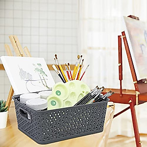 Jandson Grey Weave Storage Baskets, Pantry Organizer Bin, 6 Packs, F