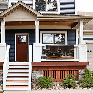 Banners and Signs for Outdoor 35x71 Backdrop for Birthday Party Business Graduation Wedding Event,American West Rodeo Hat