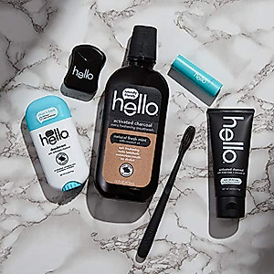 Hello Activated Charcoal Extra Freshening Mouthwash, Natural Fresh Mint and Coconut Oil, Fluoride Free, Alcohol Free, Vegan, SLS Free and Gluten Free, 16 Fl Oz (Pack of 3)