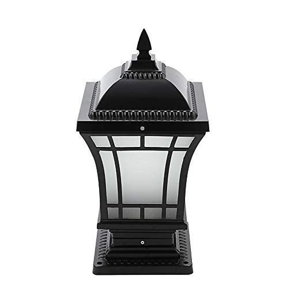 MODEBHD 46cm Waterproof Vintage Post Pillar Lantern Light Rainproof Aluminum Metal Retro Column Lamp Community Villa Patio Garden Landscape Lighting Fence Deck Table Lamp E27 Post Light