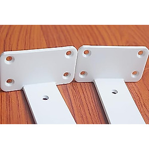 8 Pack - 10 inch White Hidden L Shelf Bracket (1/5 Inch Thicked) Iron Shelf Brackets, Metal Shelf Bracket, Industrial Shelf Bracket, Modern Shelf Bracket, Metal L Brackets for Shelves Support