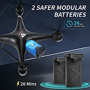 TENSSENX GPS Drone with 1080P HD Camera for Adults and Kids, 5G Transmission FPV Drone, RC Quadcopter with 2 Batteries, Carrying Bag, Auto Return, Follow Me, Altitude Hold, Easy for Beginners
