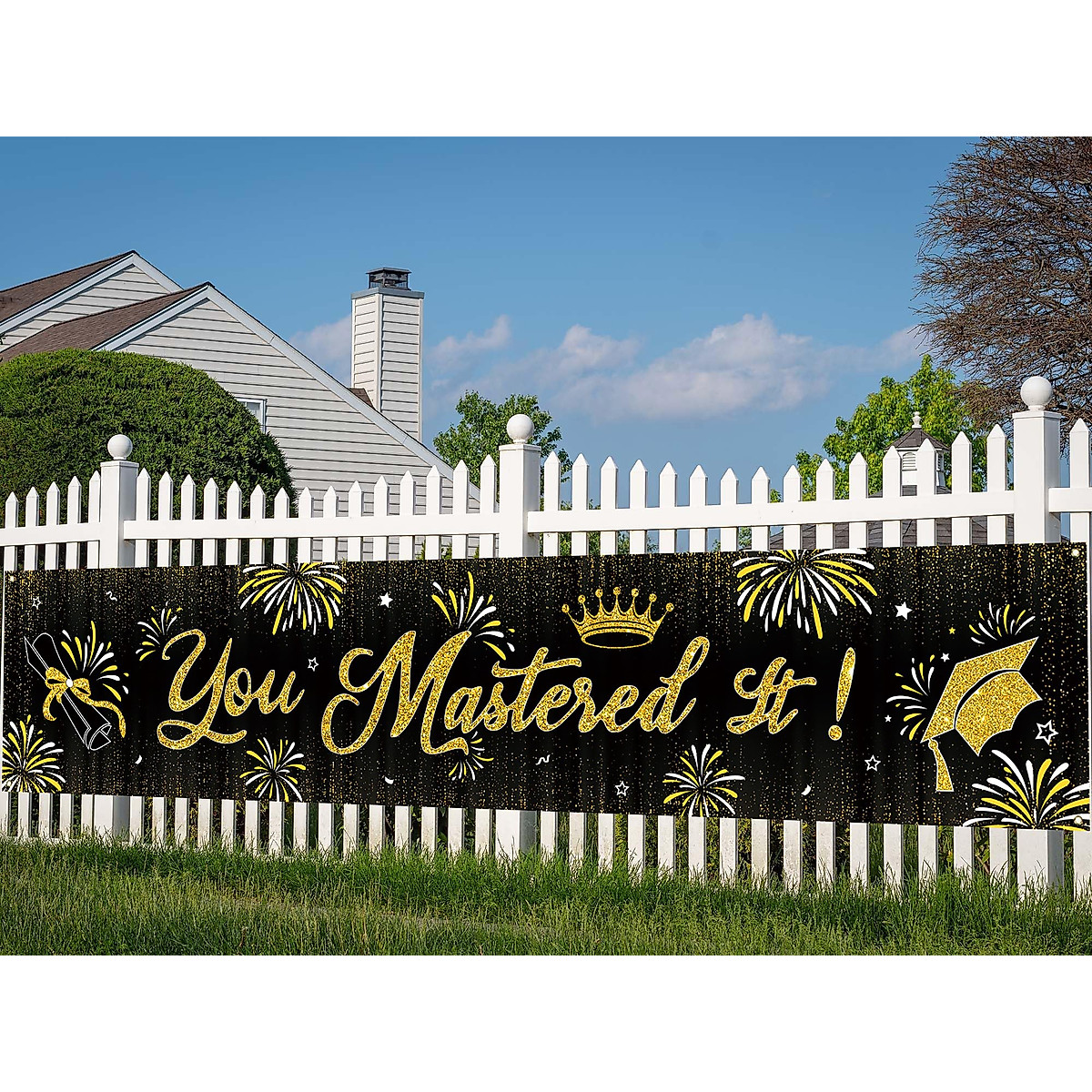 Yarcooly Graduation Decorations Class of 2024 Congratulations Grad Fence Banner Mastered It Graduation Party Masters Graduation Decorations