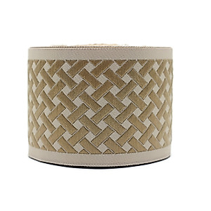 3.8 Yards Spool 2.7" Gold & Cream Knot Embroidered Drapery Trim Jacquard Ribbon for Your Drapes Curtains Drapery Banding Trim Tape V6 179