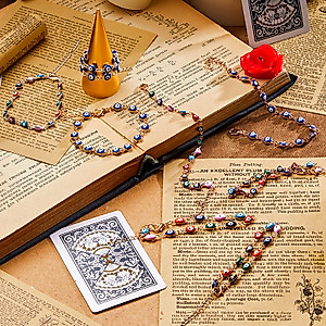 SATINIOR 9 Pieces Evil Eye Bracelet Handmade Evil Eye Beads Bracelet Evil Eye Chain Bracelet Adjustable Amulet Jewelry Evil Eyes Bracelets for Women Family