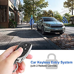 Car Alarm Security System, Universal Anti-Theft Device Car Alarm Security Protection System Car Keyless Entry System with 2 Remote Controls Car Horn Siren Alarm, DC12V ±3V