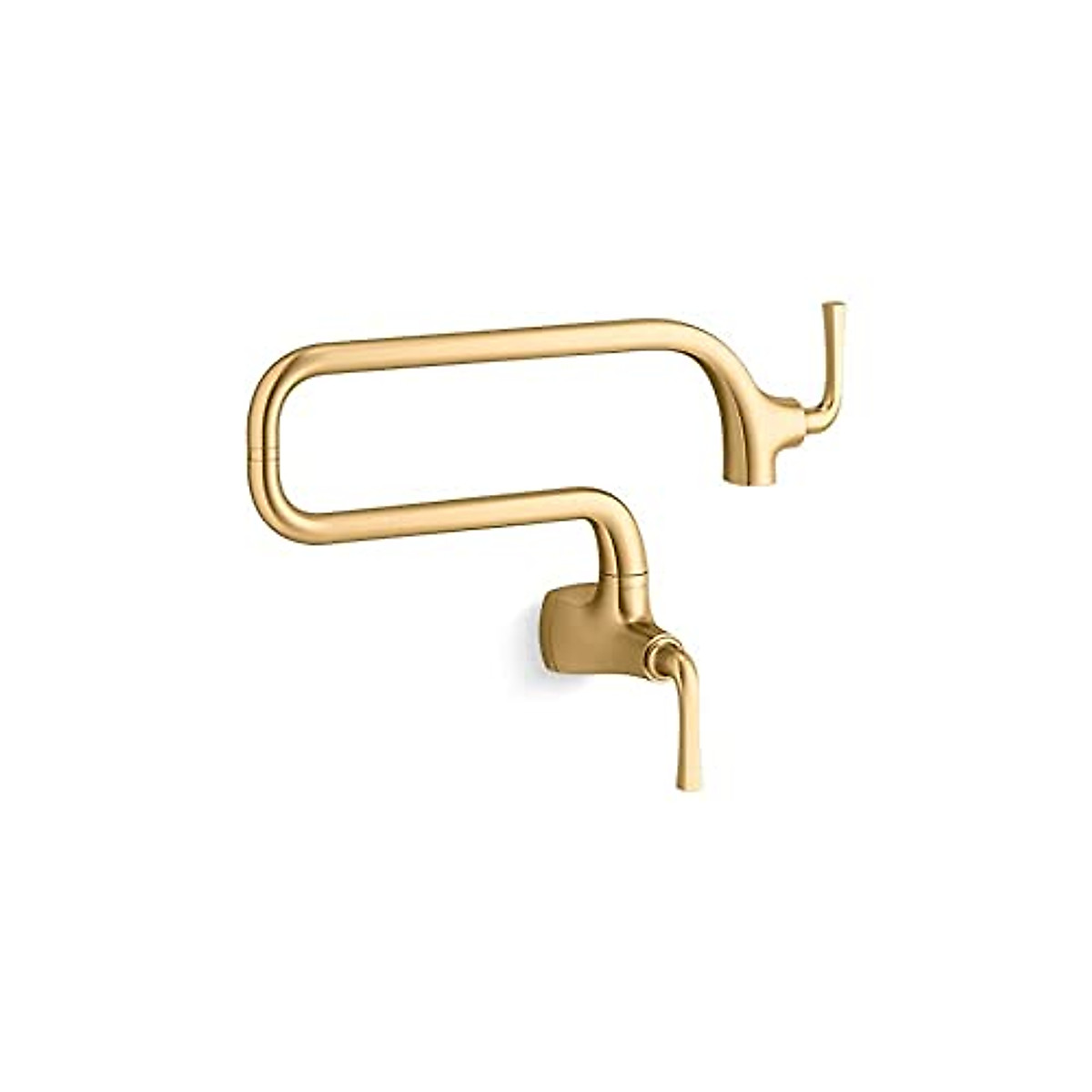 KOHLER 22066-2MB Graze Wall-Mount Pot Filler, Pot Filler Faucet, Pot Fillers Wall Mount, Vibrant Brushed Moderne Brass