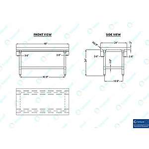 AmGood 24" x 48" Stainless Steel Equipment Stand | Height: 24" | Commercial Heavy Duty Grill Table