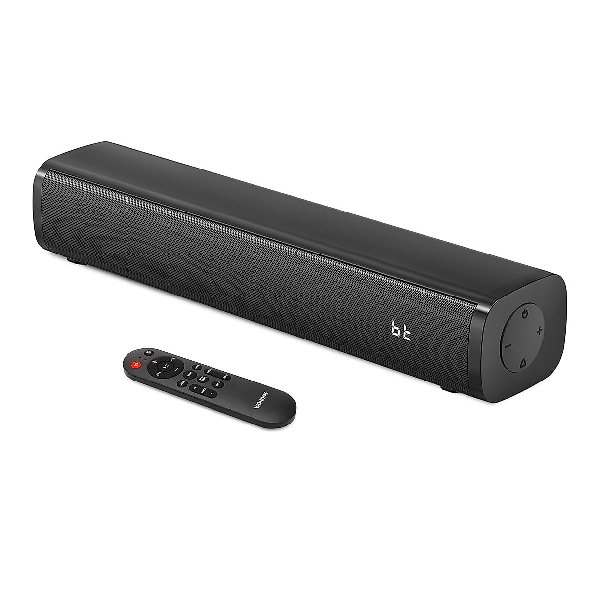 Wohome 2.1 Small Sound Bars for TV, Built-in Subwoofer with 6 Levels Voice Enhancement, 16 Inches Bluetooth 5.3 Soundbar Speakers with Optical/AUX/USB Connection (Renewed)