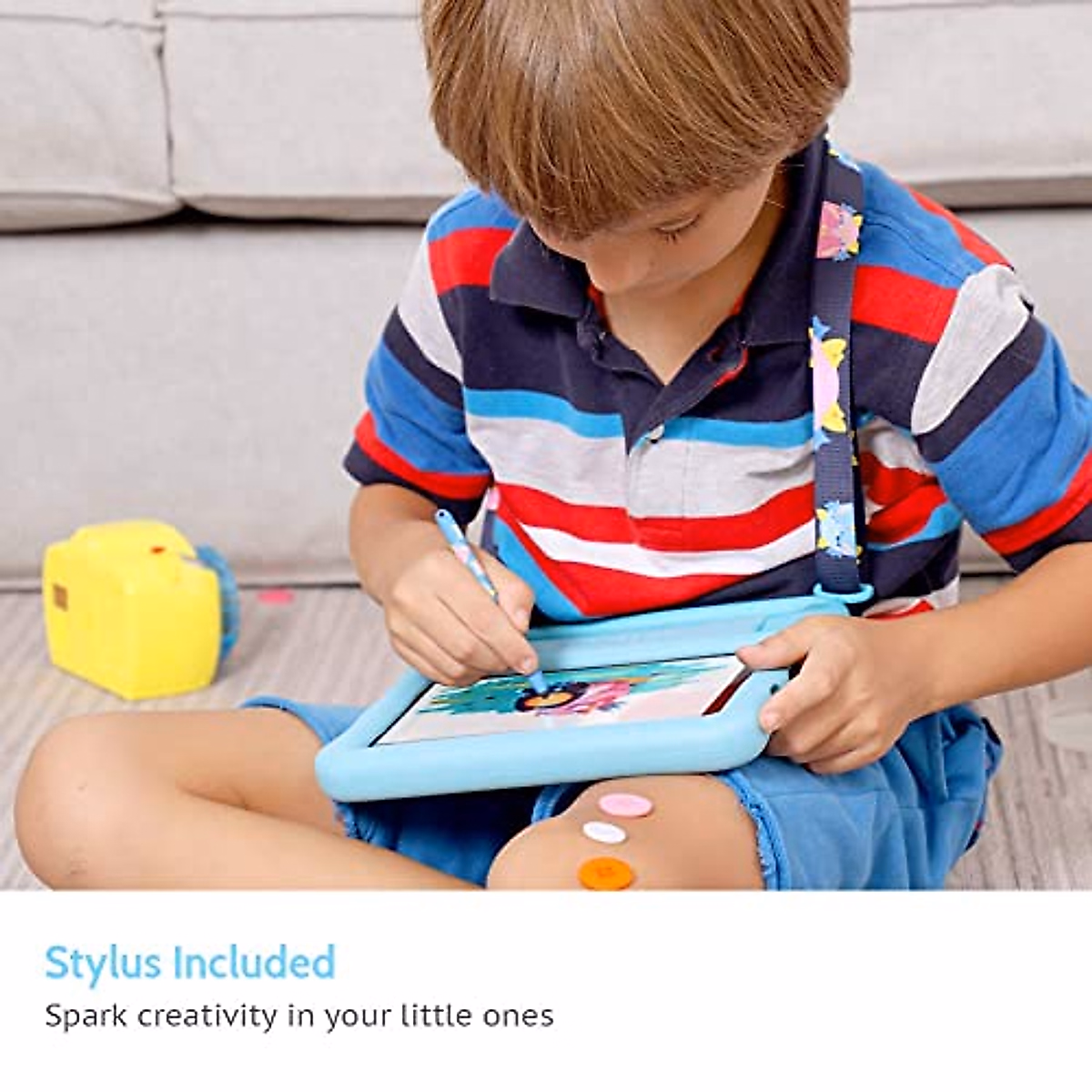 Dragon Touch KidzPad Y88X 10 Kids Tablets, 32GB, 10 inch Android Tablet, Tablet for Children, Parent Control, Preinstalled Kidoz with Shockproof Case, Straps and Stylus, 5G WiFi