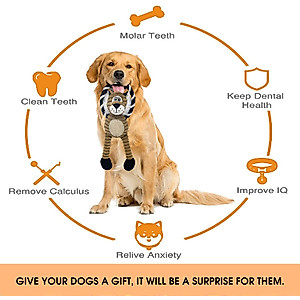 Rope Dog Toys for Aggressive Chewers, Tug of War Dog Toys for Boredom, Interactive Dog Toys to Keep Them Busy, Plush Squeaky Dog Toys for Small Medium Large Dogs