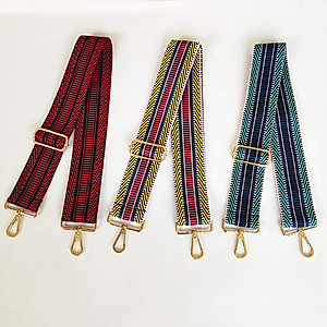 Umily Wide Shoulder Strap Adjustable Replacement Belt Guitar Style Cross body Handbag Purse Strap, Black (Silver Black Metal), Medium