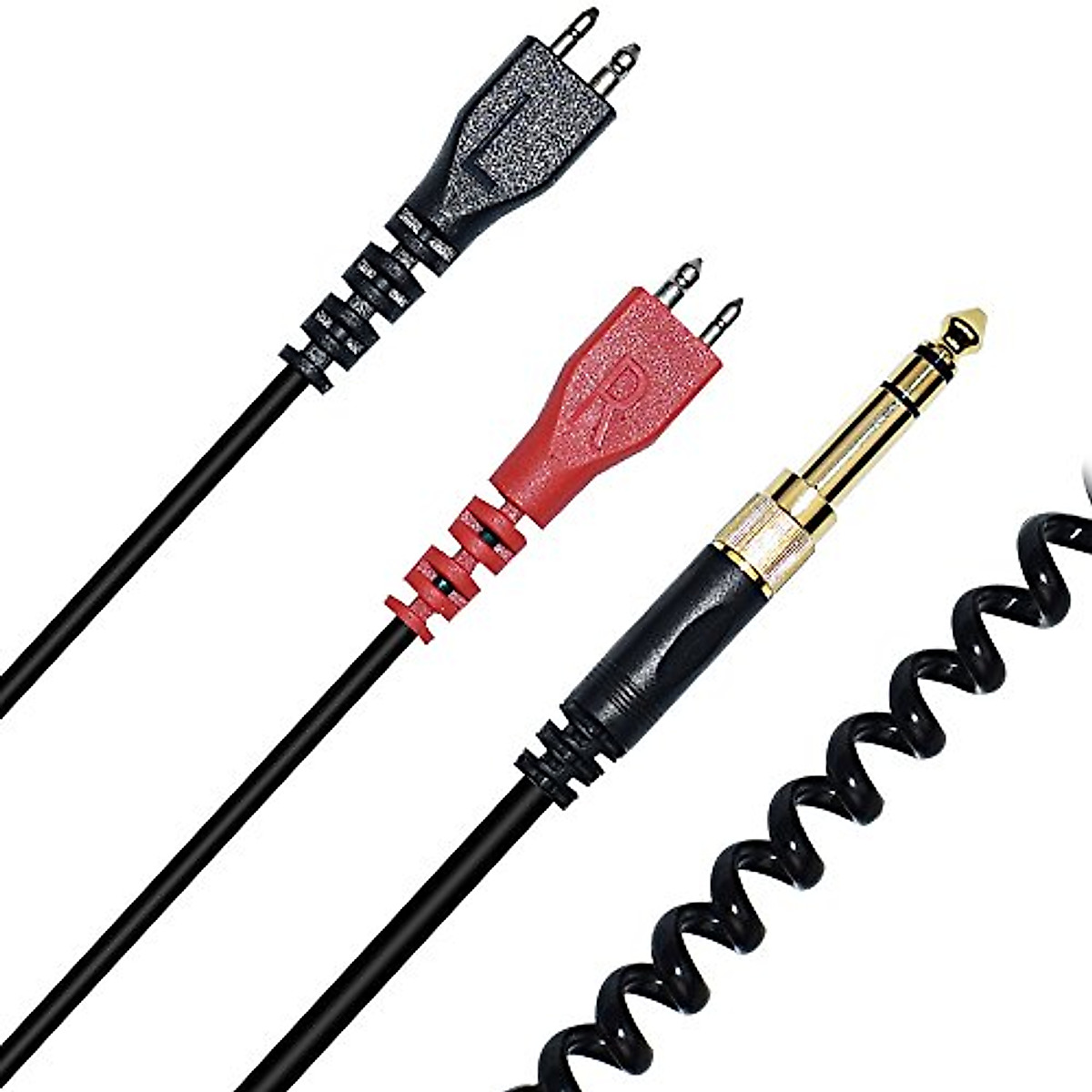 Sqrmekoko Extension Spring Relief Coiled Audio Cable for Sennheiser HD25 HD25-1 HD25-1 II HD25-C HD25-13 HD 25 HD600 Headphones