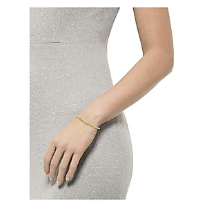 Amazon Essentials Yellow Gold Plated Sterling Silver Diamond-Cut Rope Chain Link Bracelet, 8", (previously Amazon Collection)