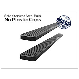 APS Running Boards 5in Matte Black Compatible with Ford F150 2015-2024 Super Cab & F-250 F-350 Super Duty 2017-2024 Stainless Steel (Nerf Bars Side Steps Side Bars)
