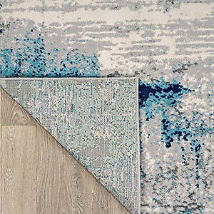 Rugshop Sky Collection Whimsical Abstract Area Rug 3'3" x 5' Blue