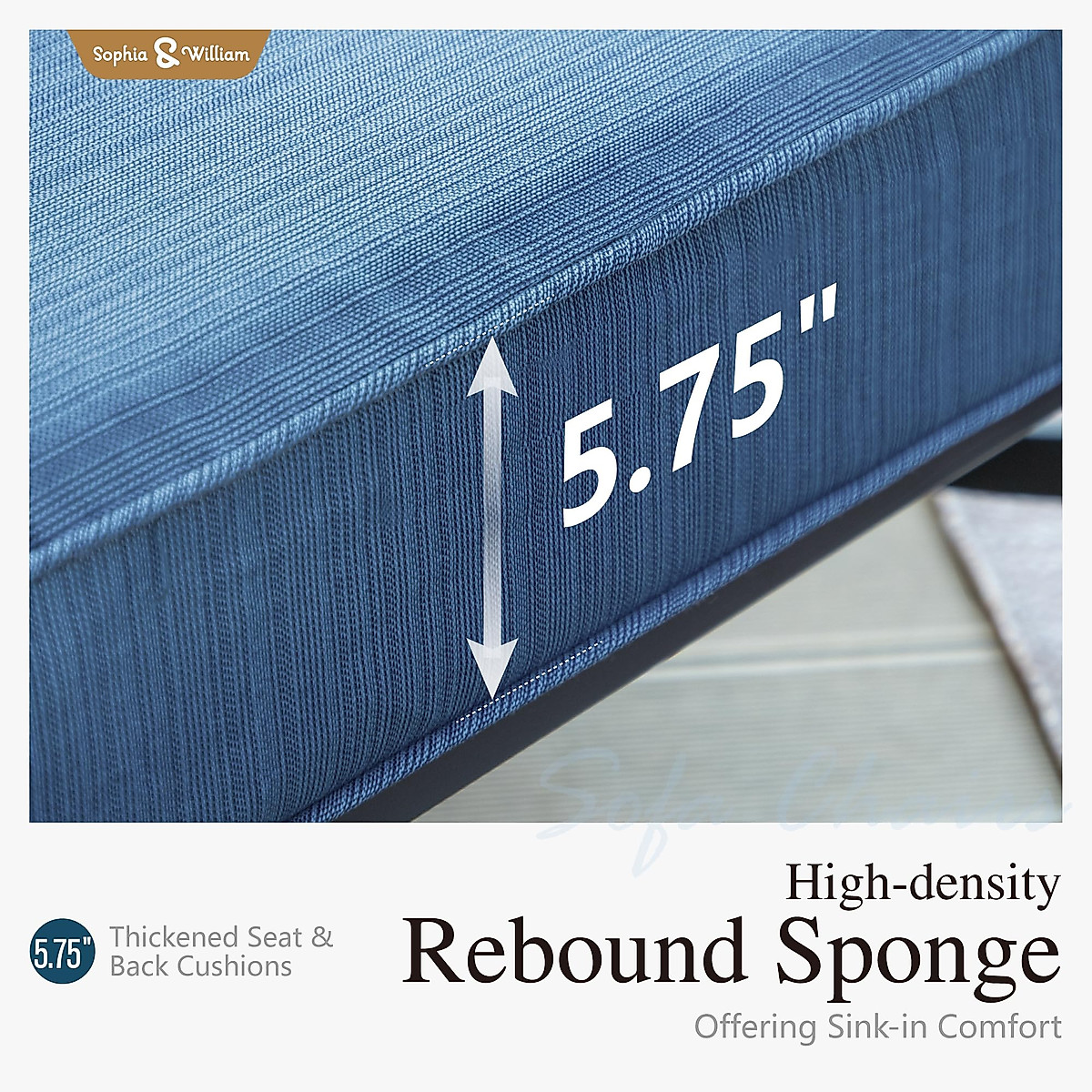 Sophia & William Patio Furniture Sets for 9 with 45" Gas Fire Pit Table Outdoor Conversation Sets, 2xSofa Chairs, 2xSwivel Cushion Chairs, 1x3-Seat Sofa, 2xOttomans for Porch Poolside Peacock Blue