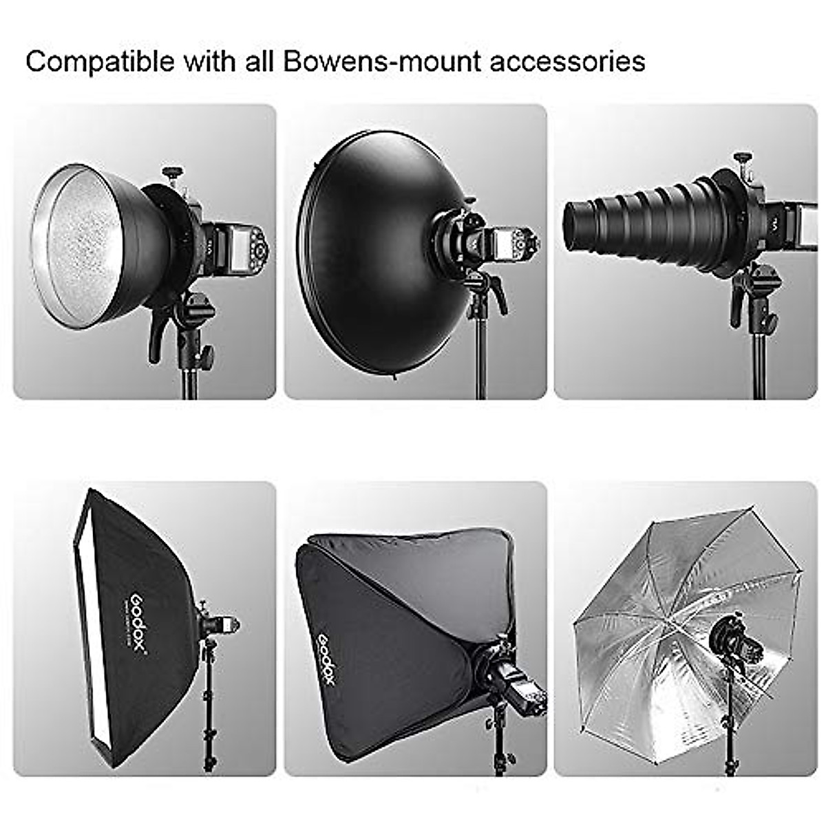 Godox S2 Bracket S-Type Speedlite Bowens Mount Holder for Godox V1 AD400Pro AD200Pro AD200 V860II TT685 TT600 TT350 Flash Snoot Softbox Beauty Dish Reflector Umbrella