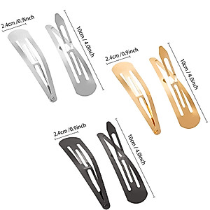 Geyoga 30 Pieces 4 Inch Metal Snap Hair Clips for Women Snap Barrettes Nonslip Large Women Hair Accessories