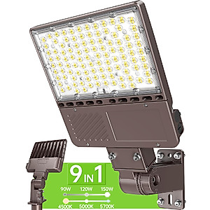 OPENLUX LED Parking Lot Light 150W 120W 90W Adjustable 4500K 5000K 5700K Tunable Up to 22500LM Photocell LED Shoebox Fixture Flood Pole Light Outdoor Field Lighting AC 100-277V