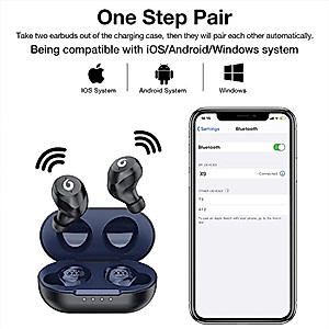 Hikapa X9 Wireless Earbuds Bluetooth 5.3 Headphones Waterproof Stereo Earphones in Ear Touch Control with Microphone Headset with Deep Bass for Sport, Gaming and Running(Blue)