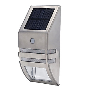Orenic Exquisite Solar Wall Lamp with PIR Motion Sensor, High Sensitivity White Light, Stainless Steel Shell - Perfect for Corridor and Villa Illumination