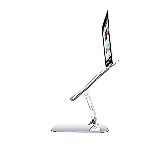 KBREE Aluminum Alloy Laptop Stand, Lifting and Foldable Desktop Riser with Cooling Function for Tablet Support, Adjustable, Multi-Angle Notebook Riser ,Compatible with All Laptop 10-15.6 Inches-Grey