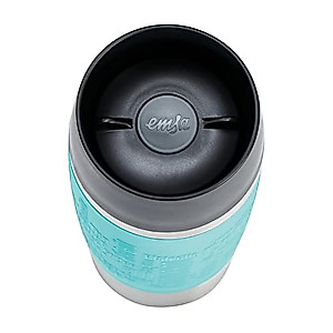 EMSA N2012900 Travel Mug Stainless Steel Thermal Insulated Cup 0.36 litres 4h Hot 8h Cold BPA Free 100% Leak-Proof Dishwasher Safe 360° Drinking Opening Mint Green 1 Piece (Pack of 1)