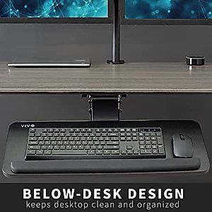 VIVO Adjustable Computer Keyboard & Mouse Platform Tray Ergonomic Under Table Desk Mount Drawer Underdesk Shelf (MOUNT-KB03B)