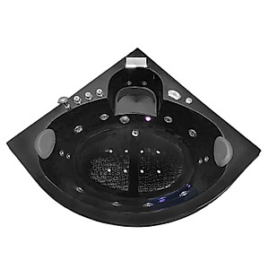 Whirlpool massage hydrotherapy Black corner bathtub hot tub 2 two person 59.05" DOLPHIN