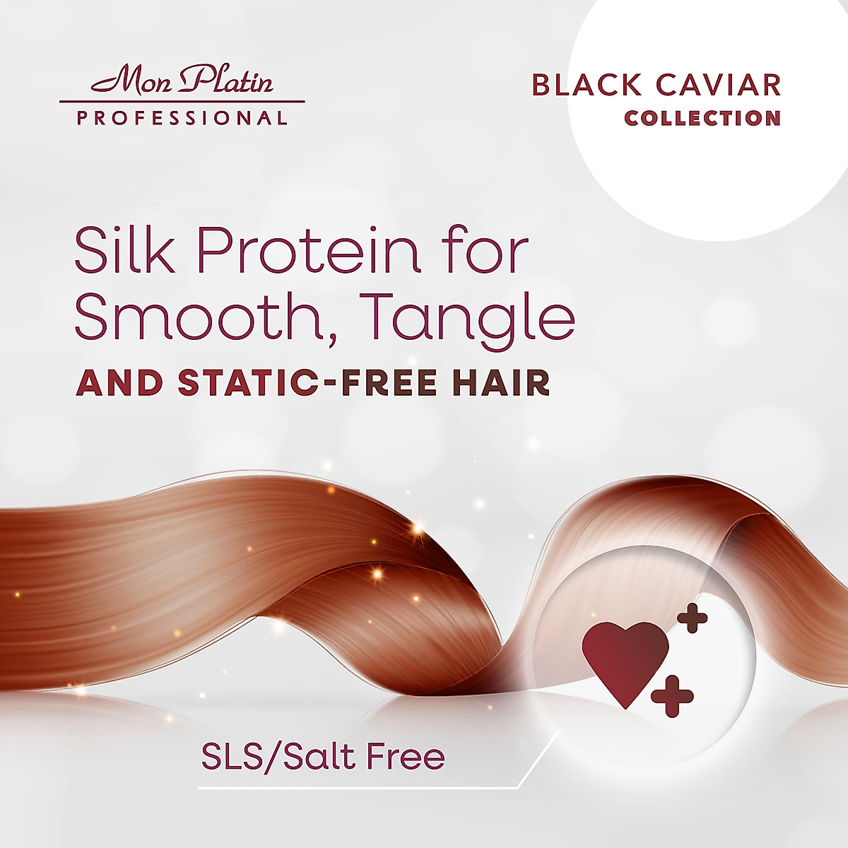 Mon Platin Professional Hair Mask, 500ML - Deep Conditioning for Dry, Colored, Damaged Hair with Black Caviar & Natural Silk Protein, SLS/Salt Free