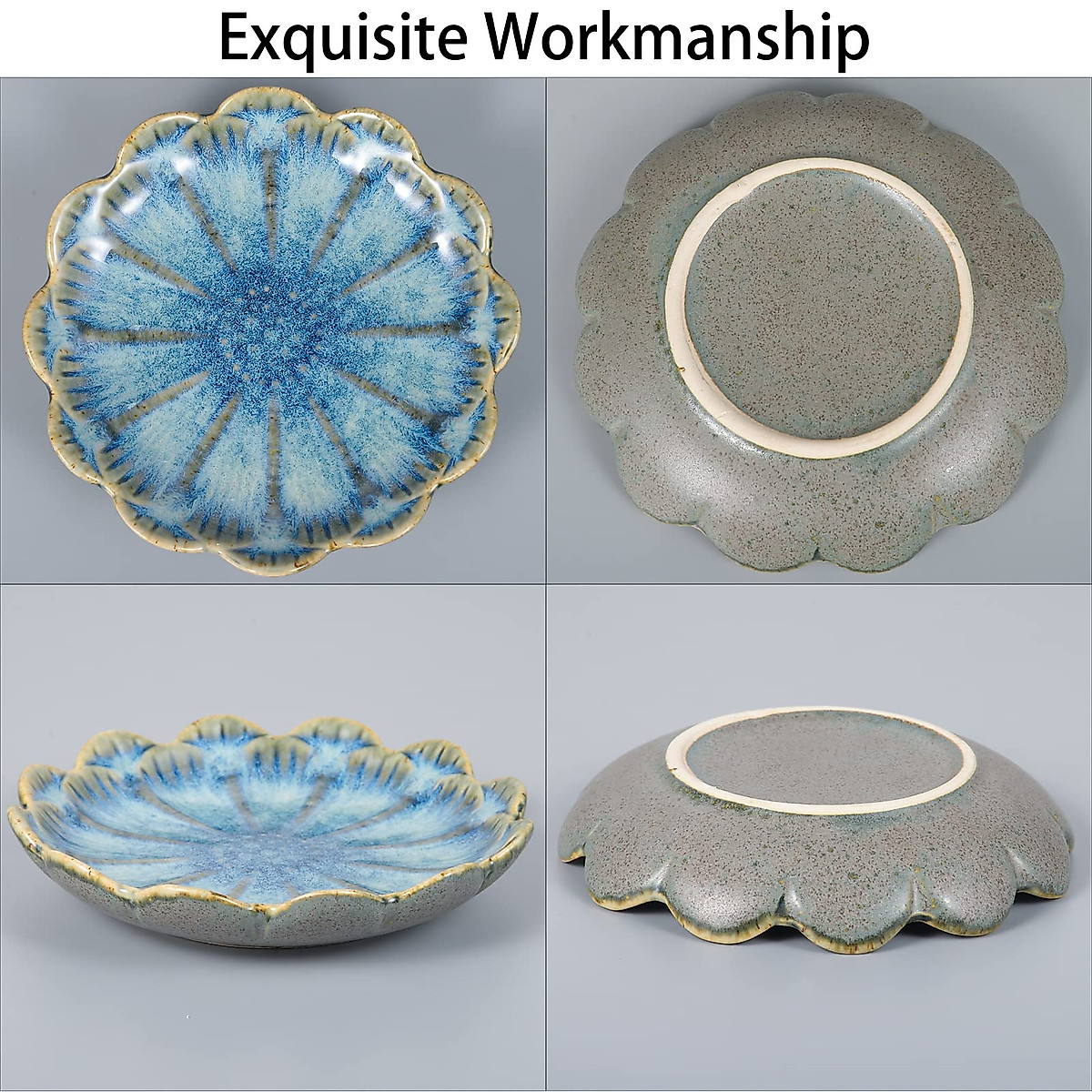 BTOYM Jewelry Dish, Ring Holder Dish Ceramic Jewelry Tray Lotus Leaf Trinket Dish Small Decorative Trinket Dish Plates Little Dishes Key Bowl Trinket Tray for Vanity & Dresser