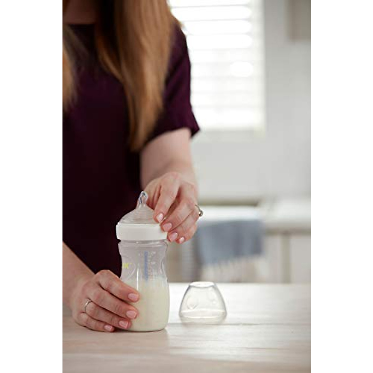 NUK Simply Natural Baby Bottles with SafeTemp Gift Set - Includes 4 Bottles, 3 Pacifiers, and 2 Replacement Bottle Nipples