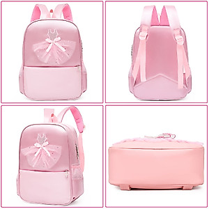 Dorlubel Cute Ballet Dance Backpack Tutu Dress Dance Bag with Key Chain Girls (Pink8 of Dress)