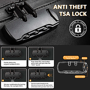 SafeDelux Insulated Lunch Bag with Combination Lock - Durable, Leakproof, Large Cooler Bag with Adjustable Shoulder Strap for Men Women (Black)