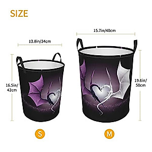 Dirty Clothes Baskets,Laundry Baskets, Purple And White Dragons Patterns,Waterproof Oxford Fabric,Strong And Durable,Can Also Be Used To Store Toys And Other Items.