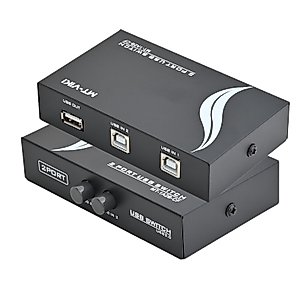 OLLGEN 2 Port USB 2.0 Sharing Manual Switch Box Hub 2 PCS Share 1 USB Device for Printer Scanner Camera Keyboard (2 Port)