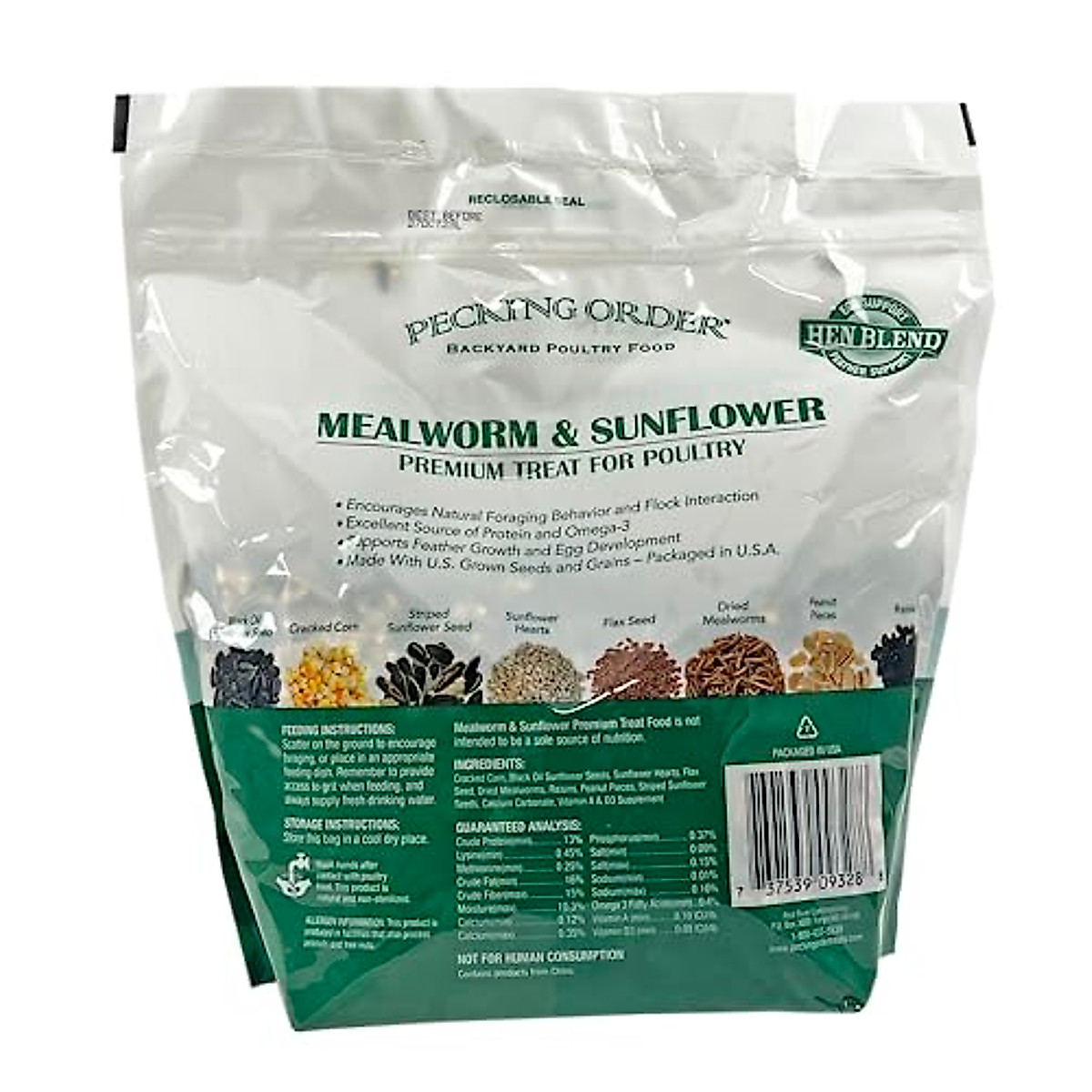 Pecking Order 9328 009328 Mealworm & Sunflower Treat, 3 lb